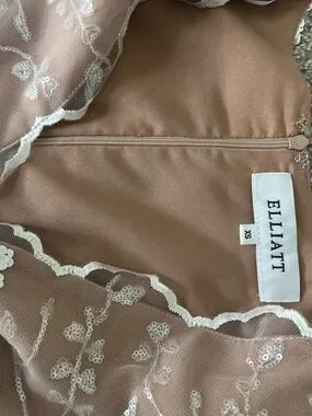 Elliatt | Dresses | Elliatt Floral Applique Puff Sleeve Mini Dress ...